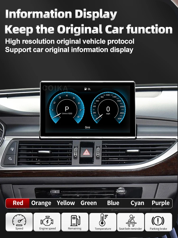 9 Inch Android Car Radio Screen for Audi A6 C7 A7 2012-2018