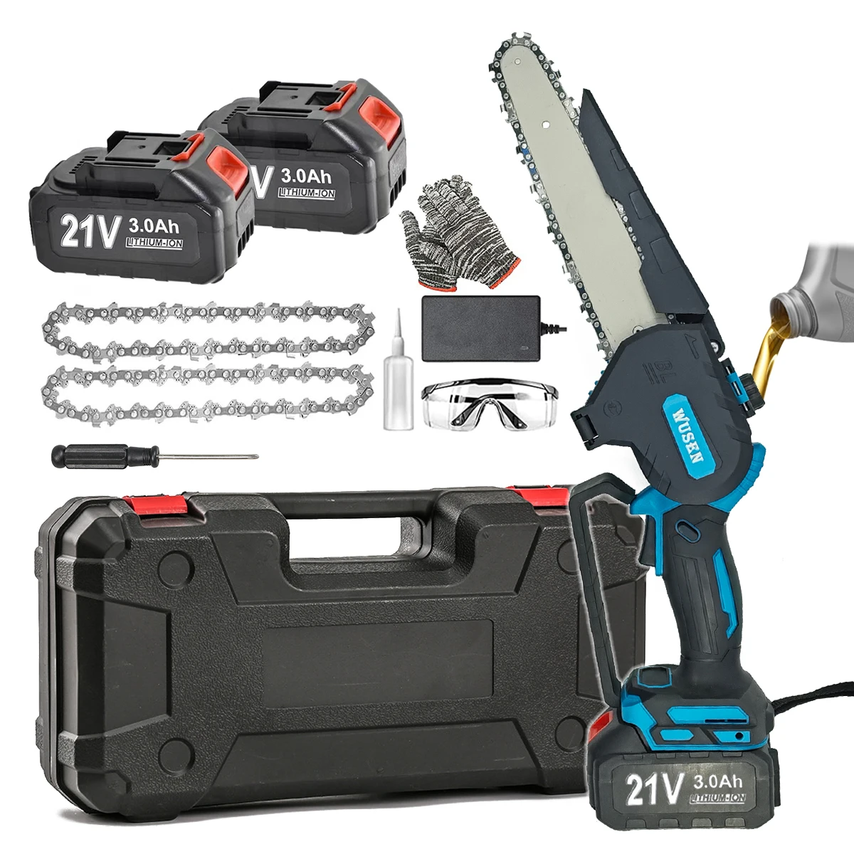 8 inch lithium battery-powered chain saw portable wireless hand battery ...