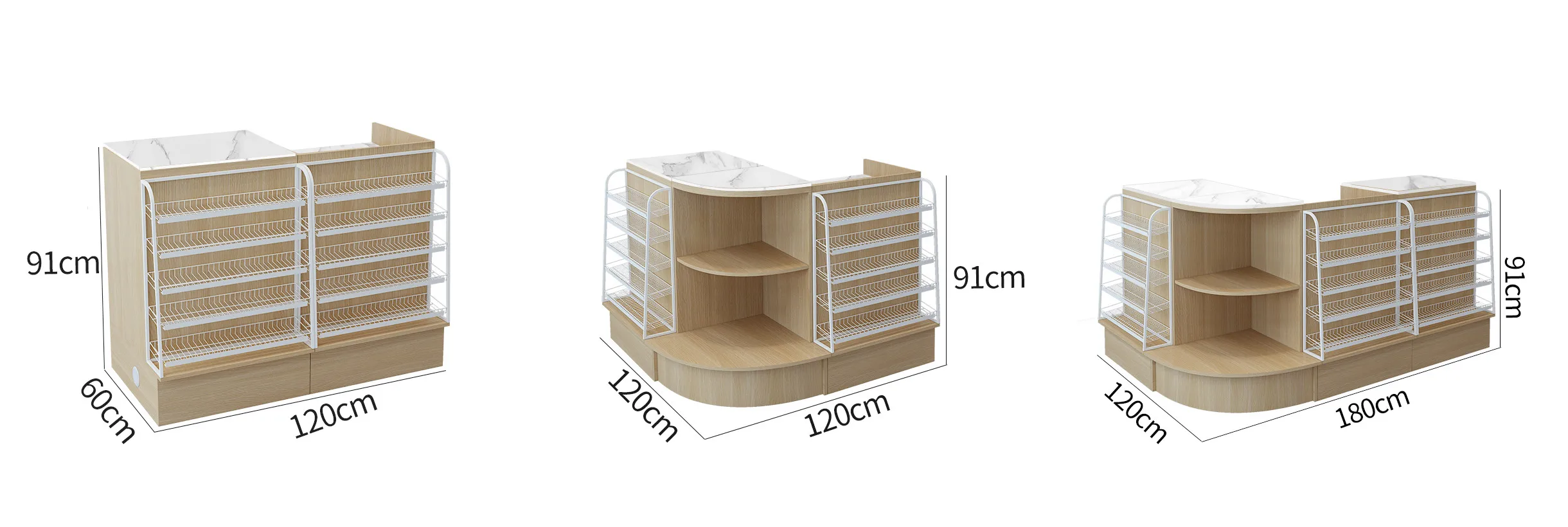 Wooden Supermarket Checkout Counters for Stationery Shops