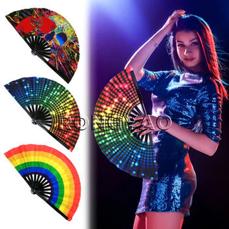 Customized Big Plastic Large Hand Folding Fan 33cm SHADE Design High ...