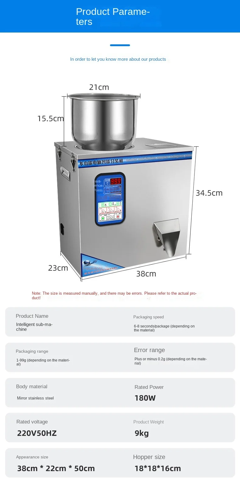 Tebak Semi Automatic Tabletop Digital Control Spice Tea Coffee Particle ...