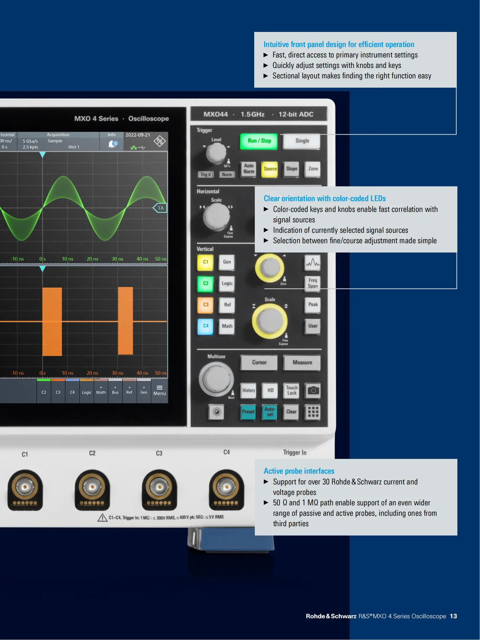 R&S MXO 4 Oscilloscope - 500 Mhz to 1.5 Ghz, 4 Channels