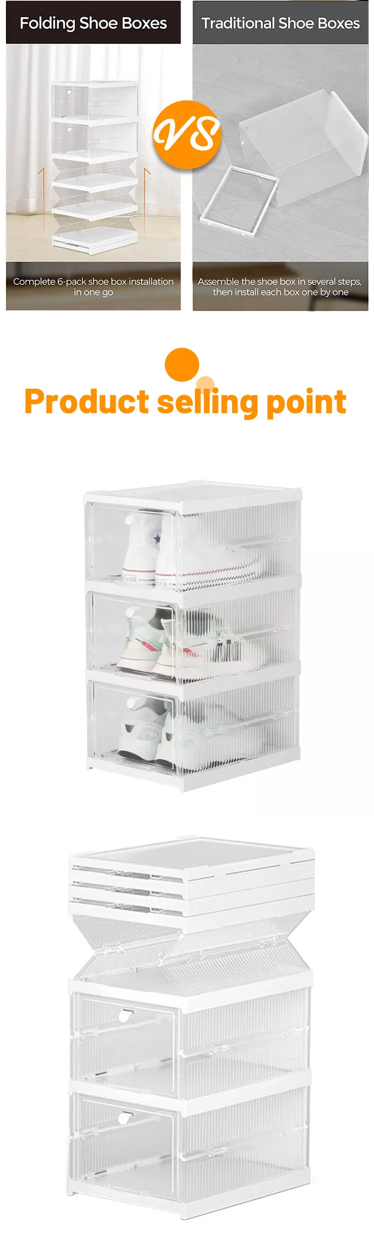 Modern Style Plastic Shoe Storage Box Entryway 2/3/6 Tiers Shoes Rack ...