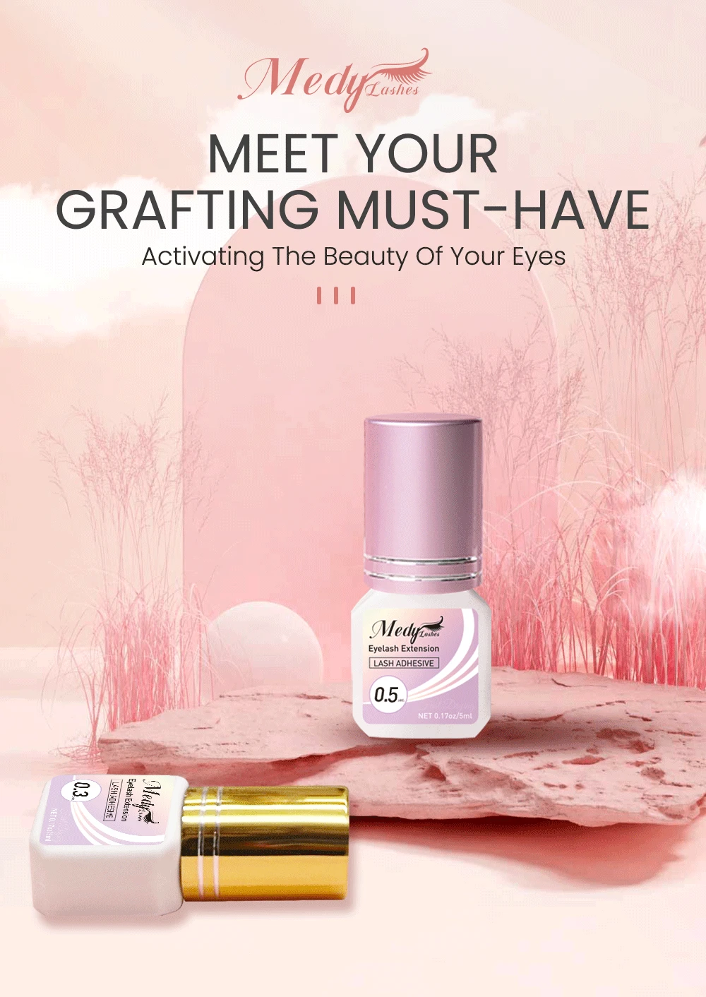 0.5 S Waterproof Lash Extensions Glue Clear Fast Drying Custom Lash ...