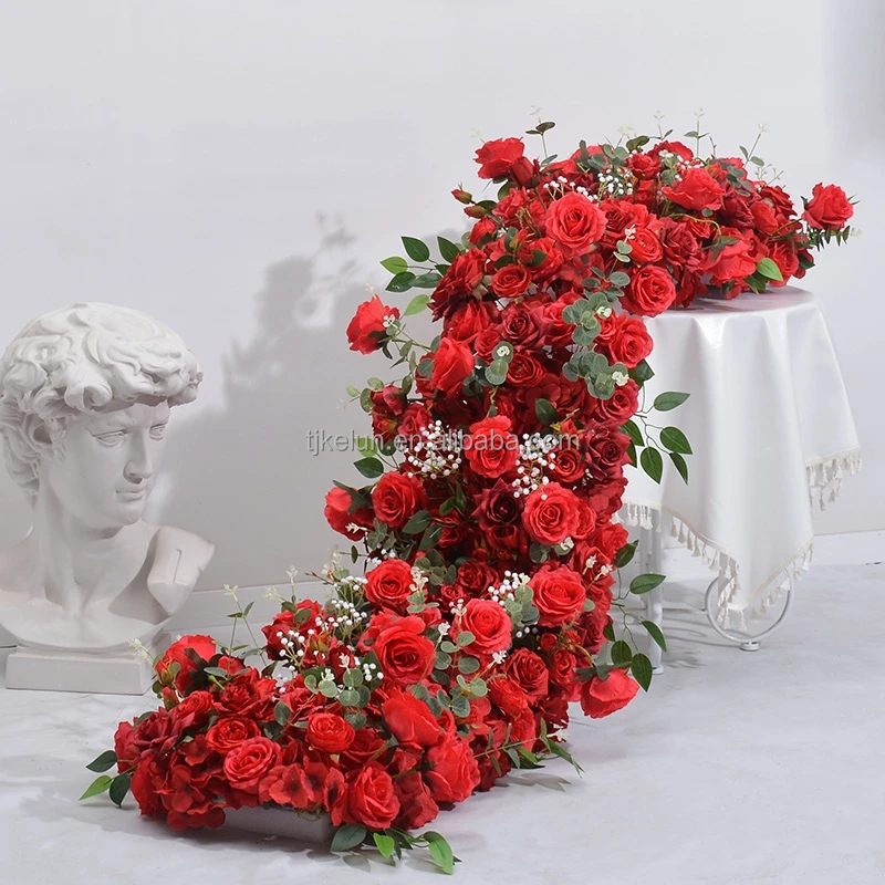 KL-FRN20Wholesale Artificial Rose Flower Runner White Flower Aisle ...