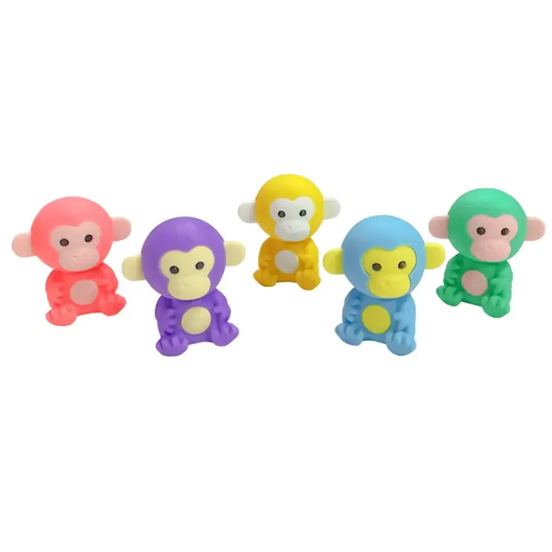 Soododo Cute Cartoon Animals Models Eraser Colorful Giraffe Monkey ...