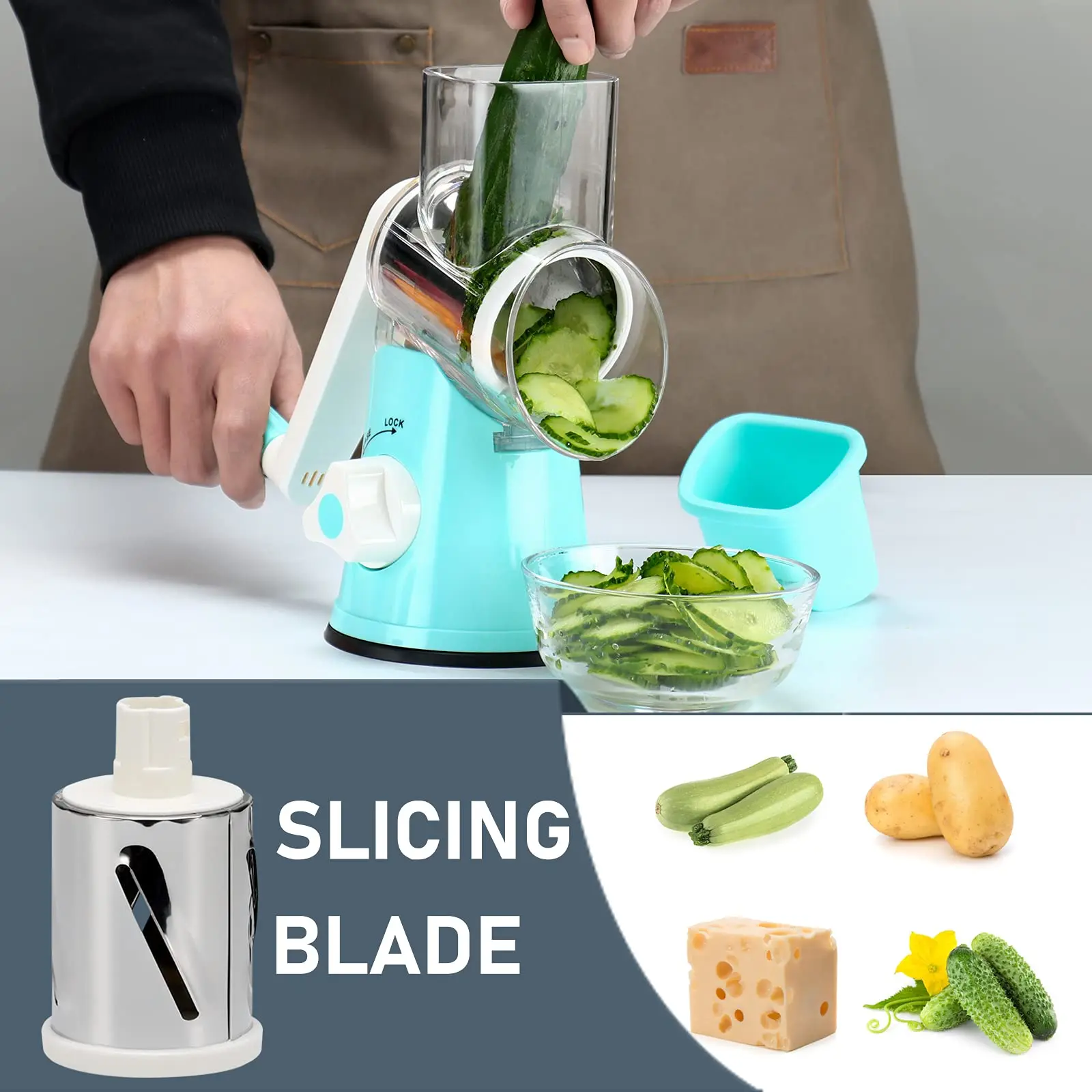 Multifunctional Manual Fruit Food Vegetable Grater Slicer Cutter ...