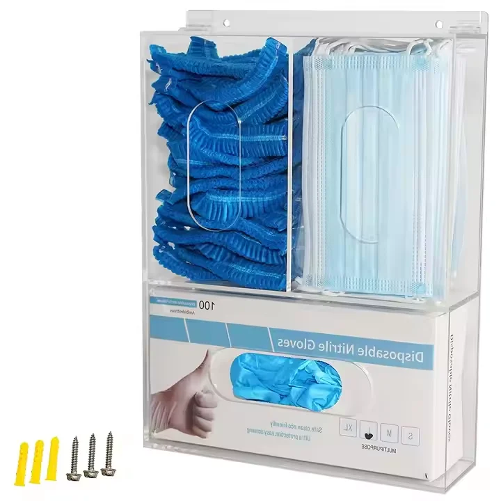 2024 Wall Mount Clear Acrylic Disposable Glove Holder Face Mask ...