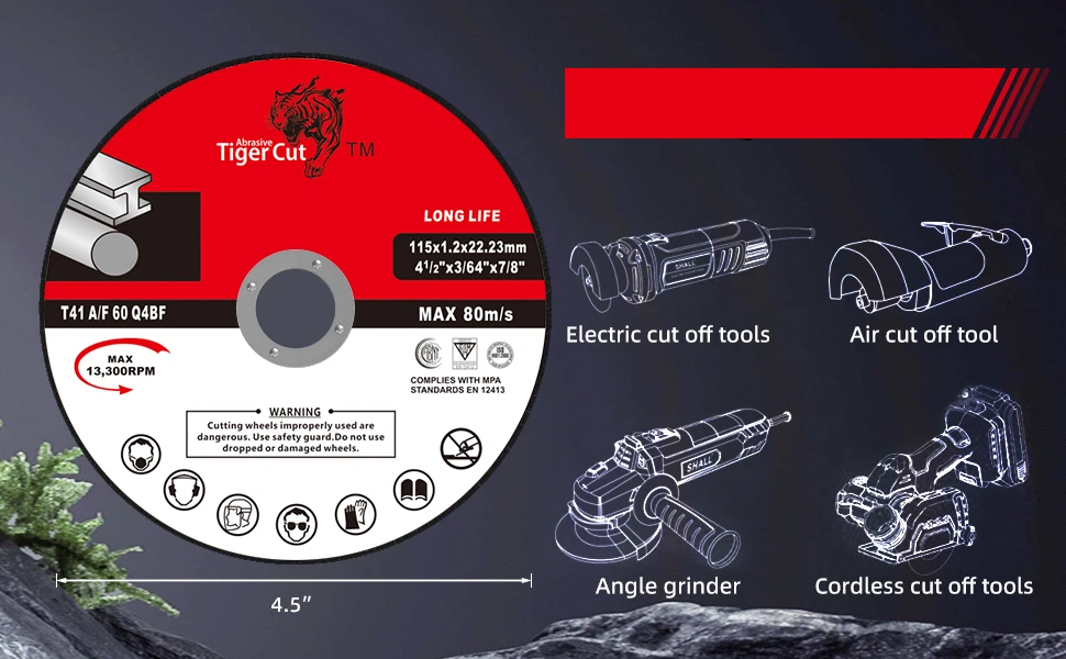 Tiger 115X1X2.2MM Stainless Steel Cutting Disc Abrasive Disc for Angle ...