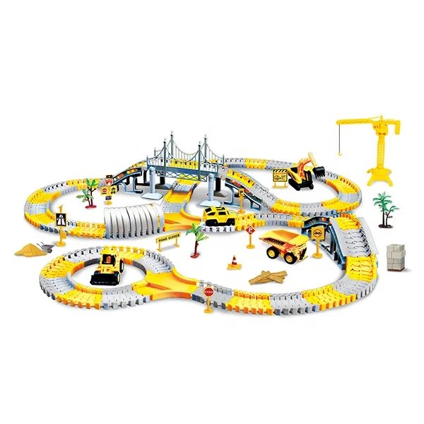 Samtoy 345pcs Educational Assembly Flexible Track Play Set Rail Car ...