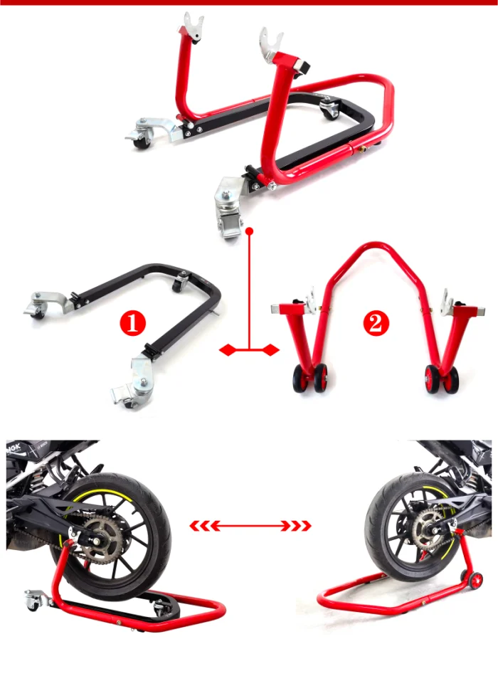 Motorcycle Paddock Stand Universal Adjustable 360 Dismantable Rear ...