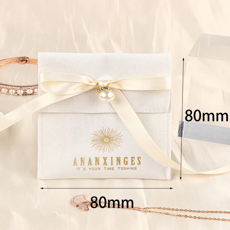 Custom Gold Logo Printed Colorful Envelope Jewelry Velvet Pouch Luxury ...