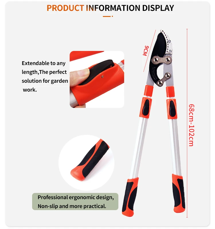 Telescopic Aluminum Tube Handle Shear Garden Lopping Shears Long Handle ...