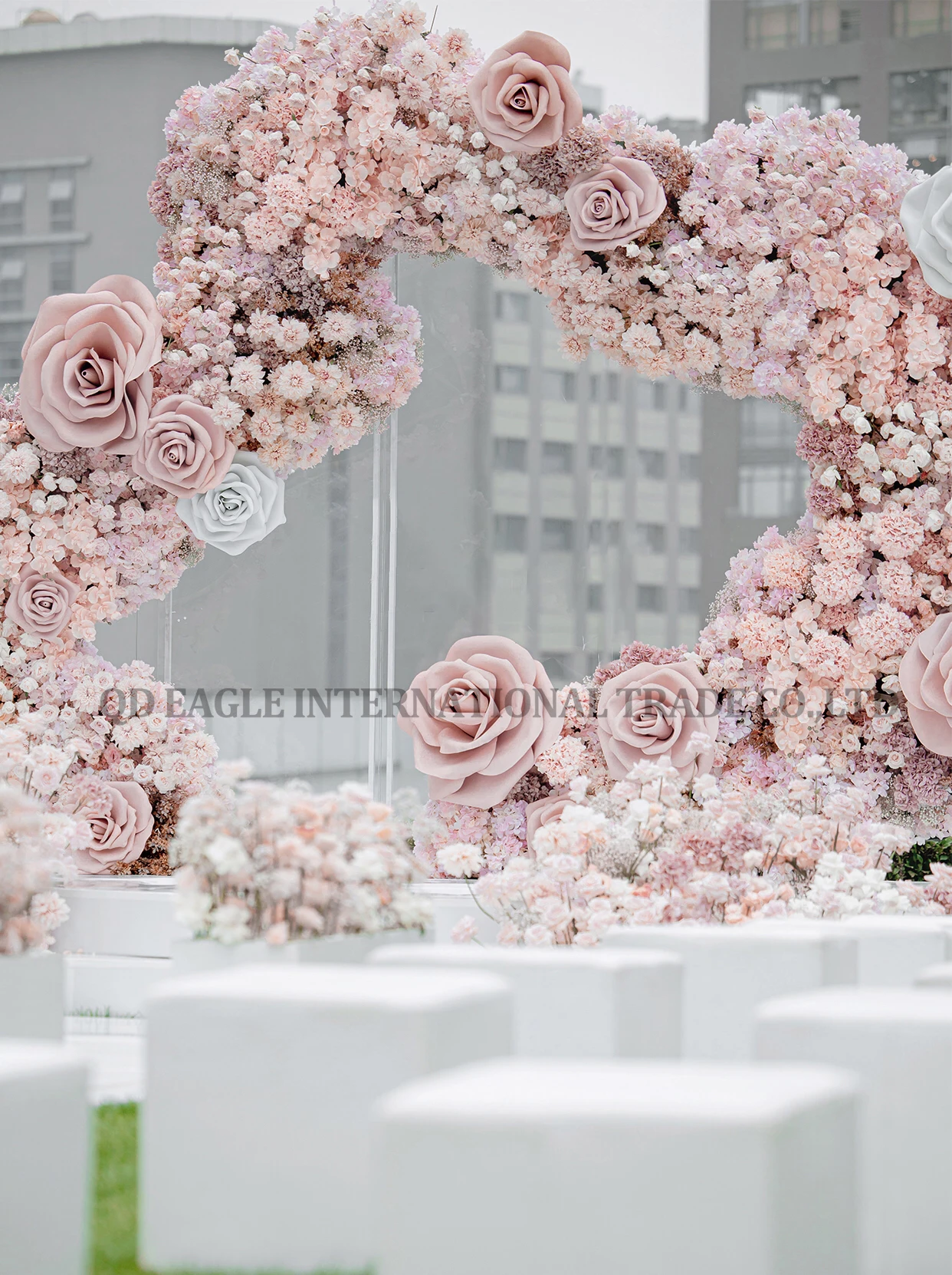 H-014 Wholesale Stem Giant Eva Pink Color Rose Flower For Wedding Party ...