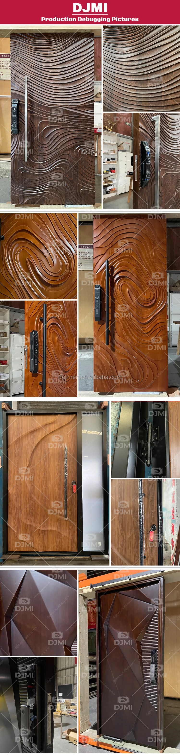 DJMI Solid Wood Pivot Door - High-End Villa Entry Solution