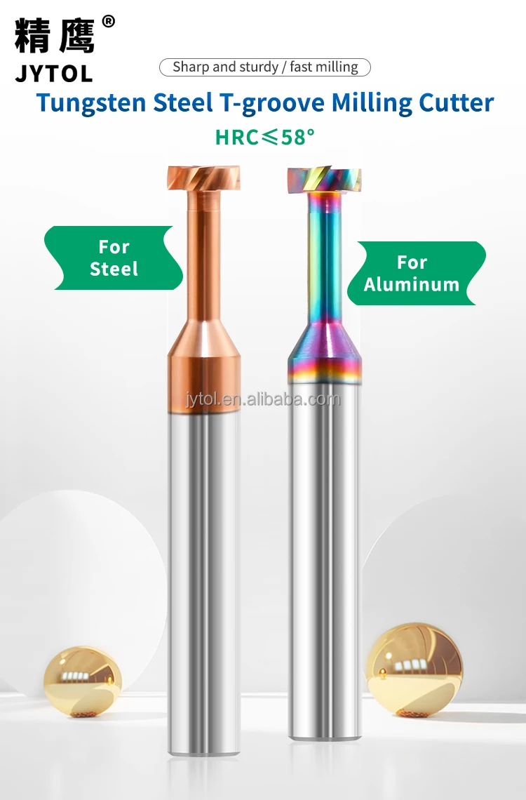 Milling Cutter Solid Carbide Titanium Coated 4 Flutes T-milling Cutter ...
