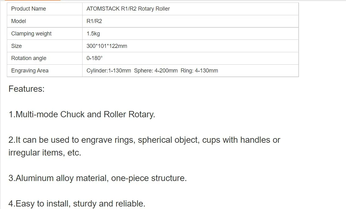 Atomstack R1 R2 Multi-function Claw Disc Y-axis Rotary Roller Engraving ...