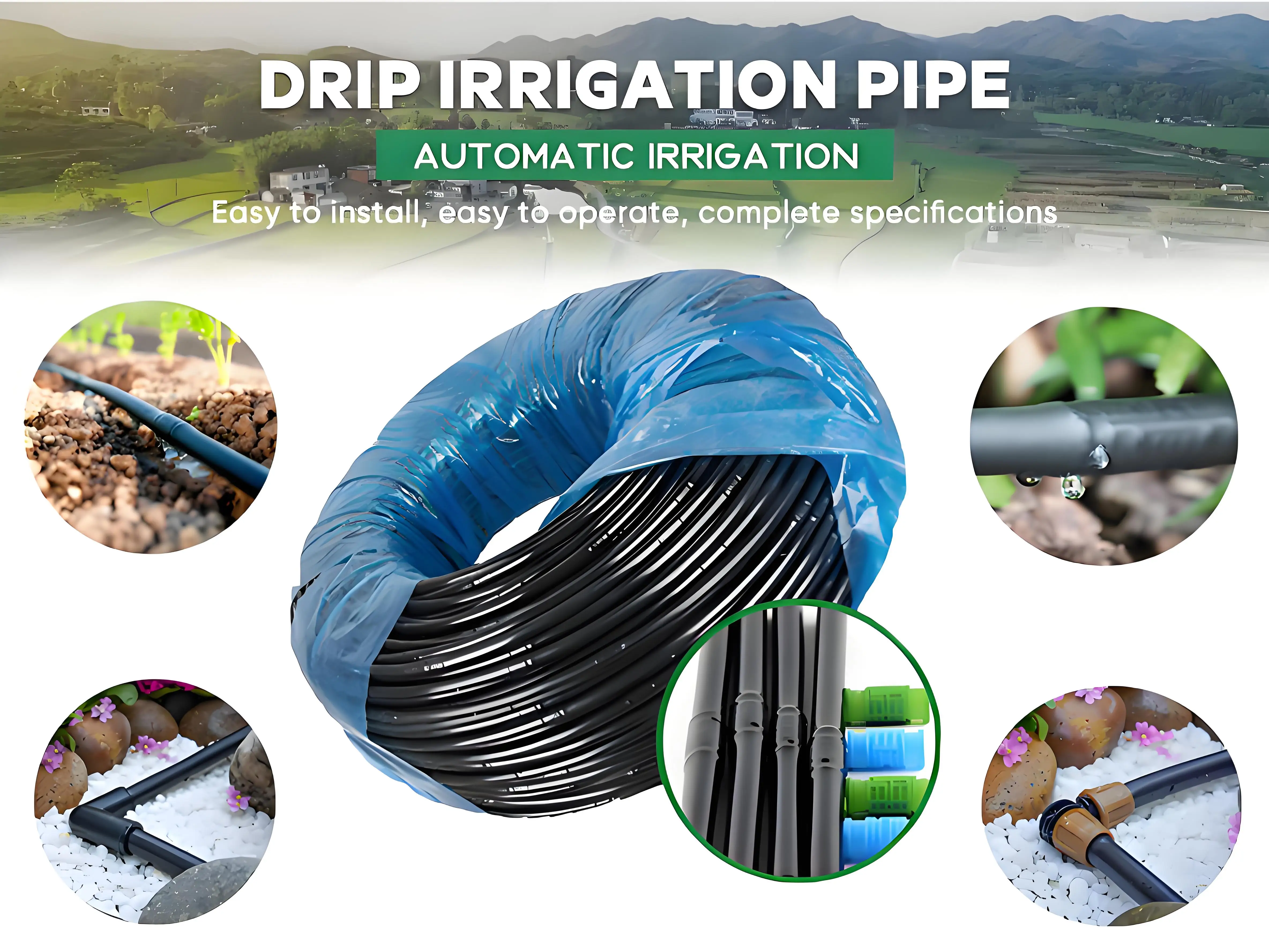 1 Hectare Garden Drip Irrigation System 16mm Drip Pipe for Farm ...