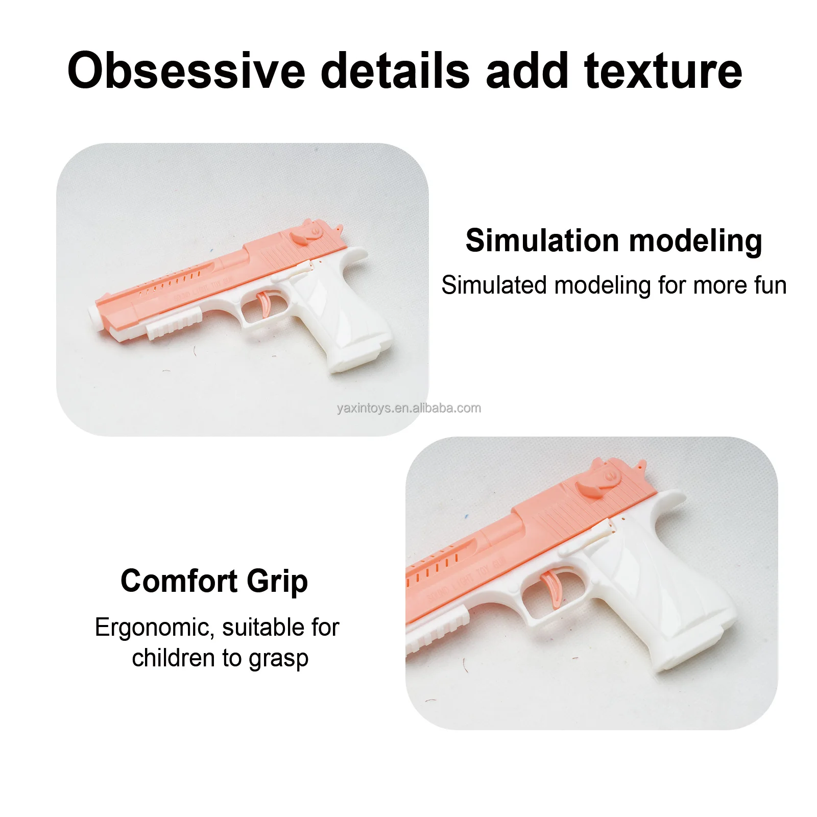 Release Pressure Pistol Gun Fidget Sensory Toys With Light Sound ...