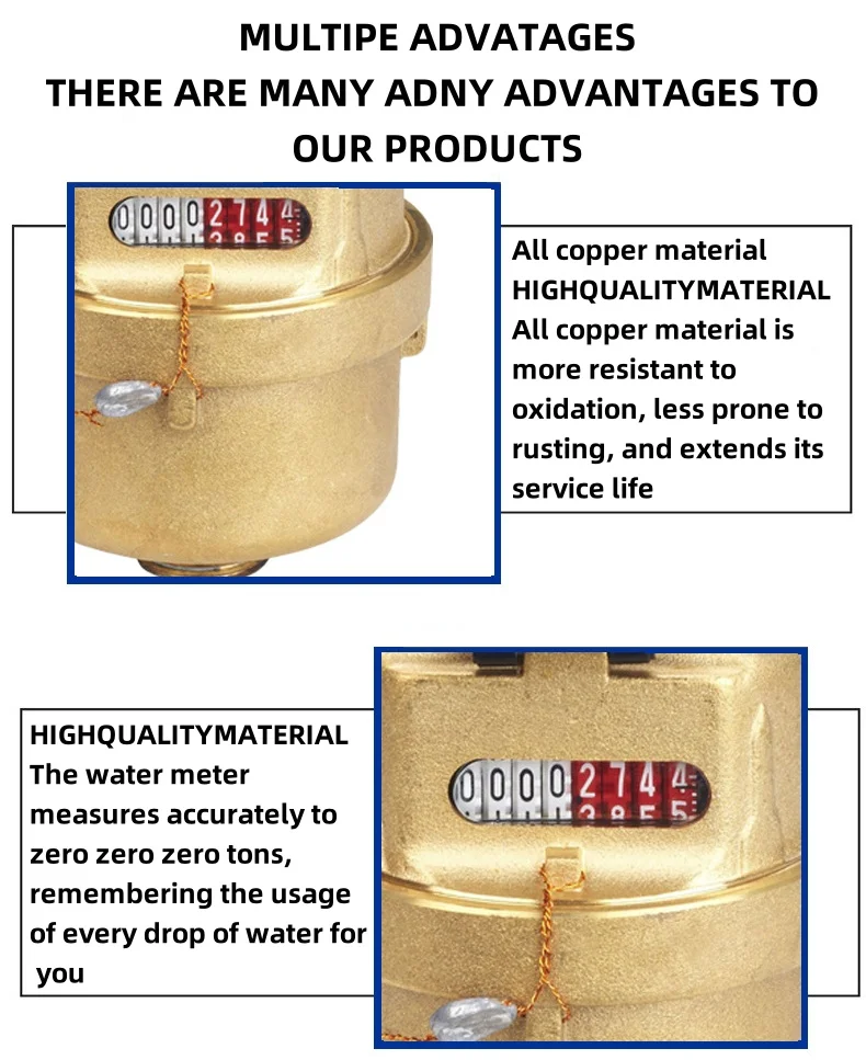 LIRLEE Water Flow Meter Types - Class C Brass Volumetric Meters