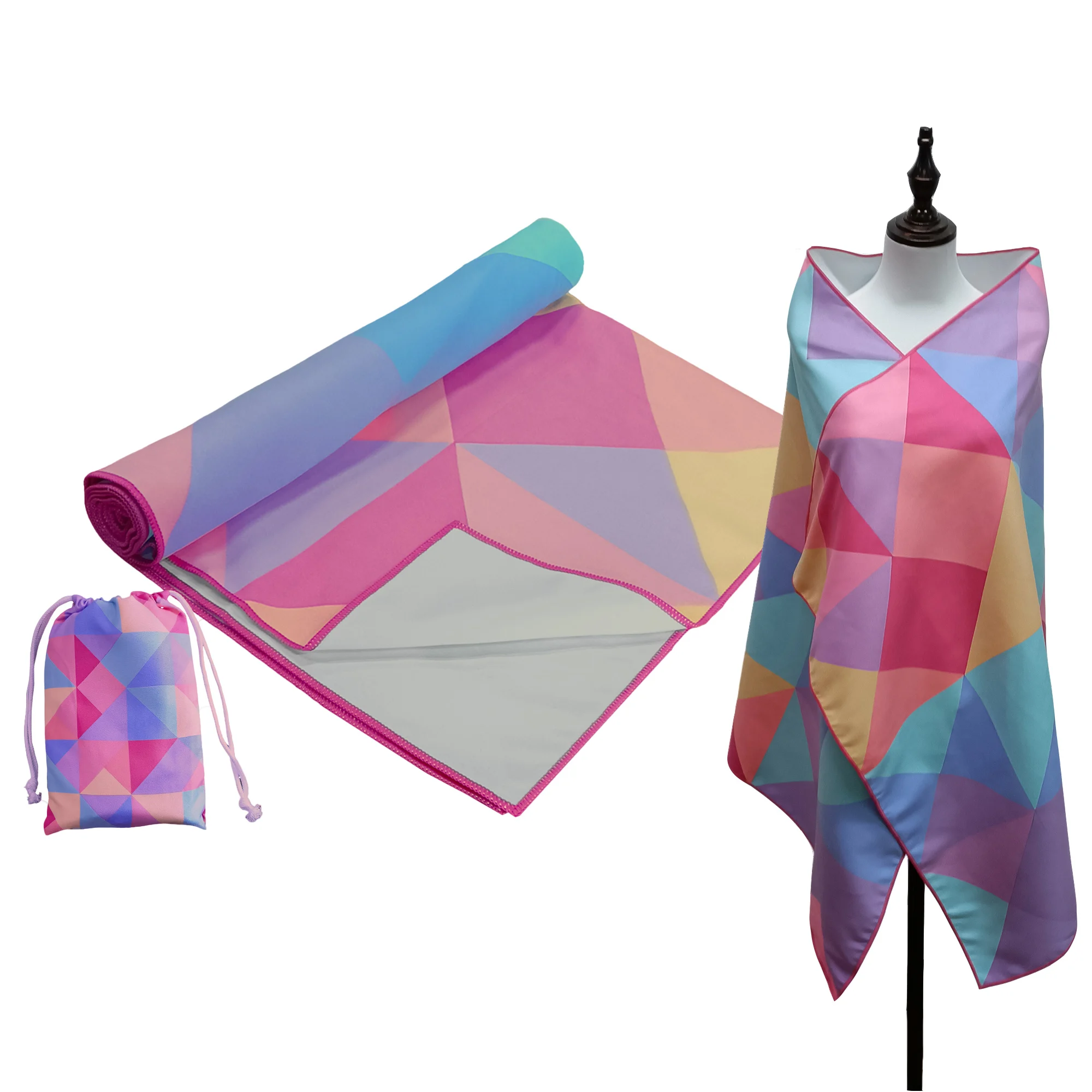 Manufacturer Low Price No MOQ Custom Printed Microfiber Suede Beach ...