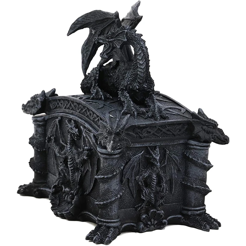 Custom Mythological Statue Storage Box - Unique Resin Dragon