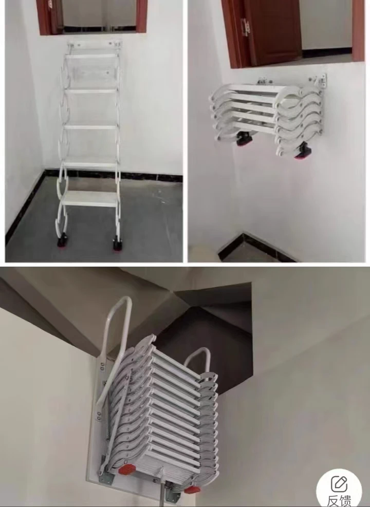 Space Saving Scissor Loft Ladder Retractable Attic Extension Ladder ...
