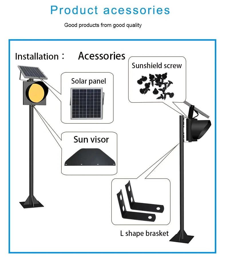 Wholesale Custom Solar Flash Beacon Led Yellow Traffic Safety Warning ...