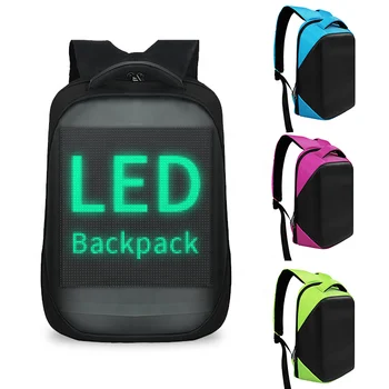 Customize Led Backpack Soft Shell Waterproof Smart Wifi App Control Led ...