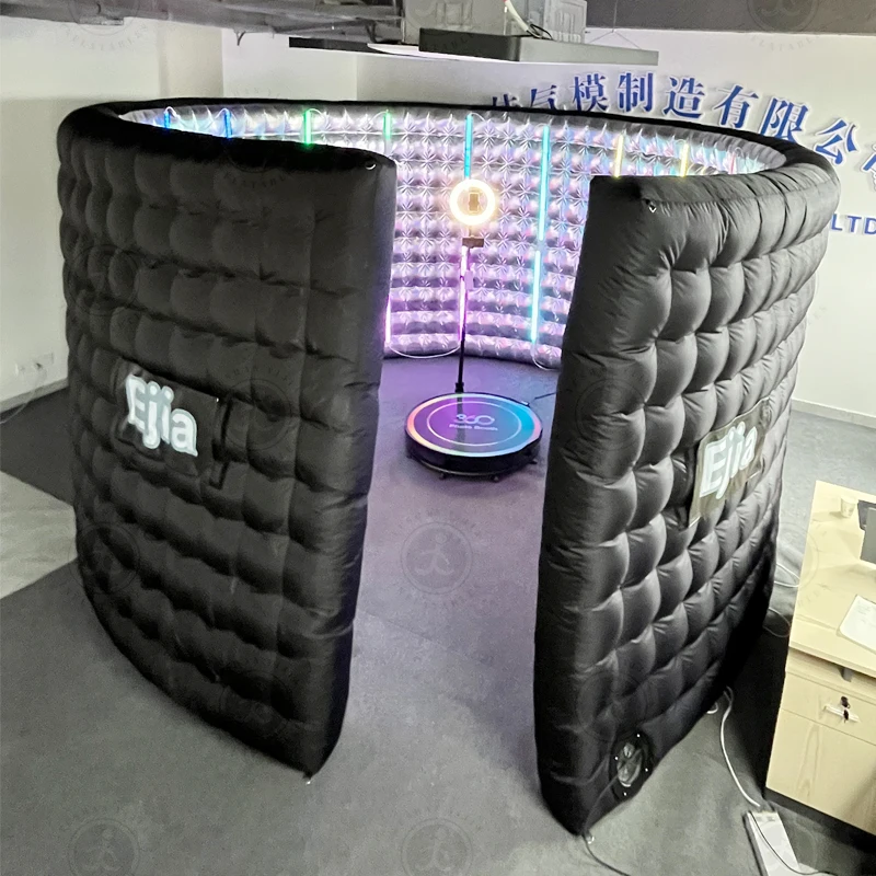 China 360 Photo Booth Enclosure Backdrop Led Built-in16 Colors Led Light Inflatable Cabin Tent ...