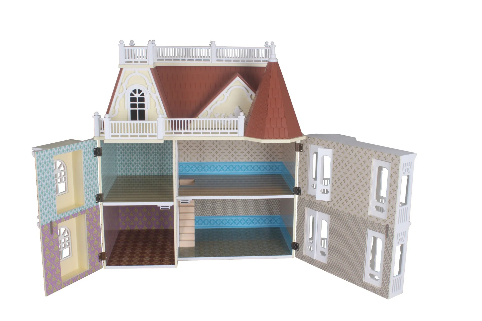 Luxury Villa Toy House - Premium Wooden Role-Playing Doll