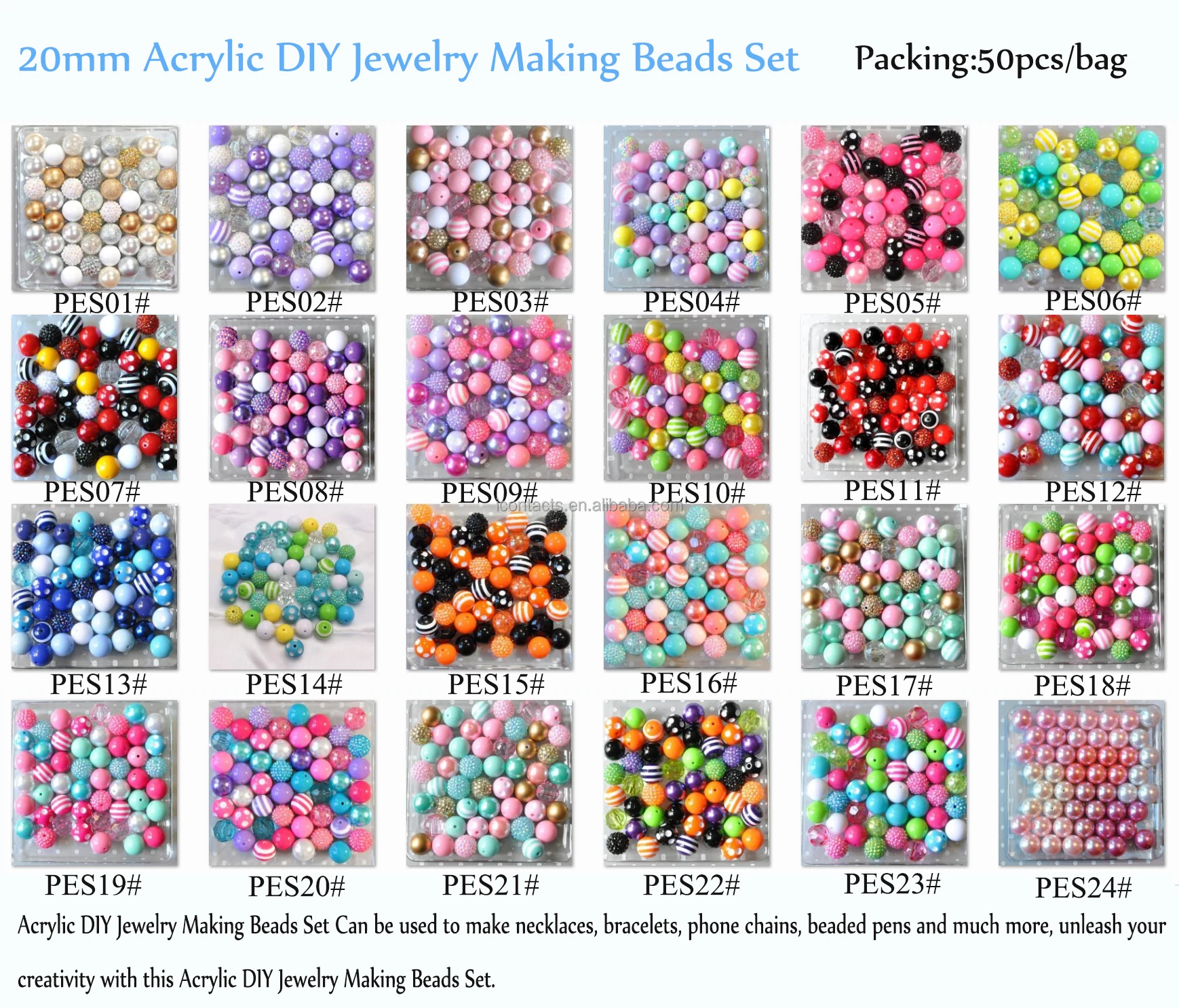 16mm Hot Sale Clay Rhinestone Beads Round Ball Bubble Beads Necklace ...
