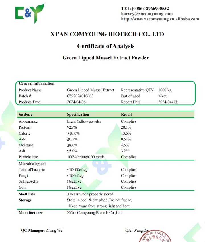 Bulk Price Pure Green Lip Mussel Powder - Nutritional Enhancer