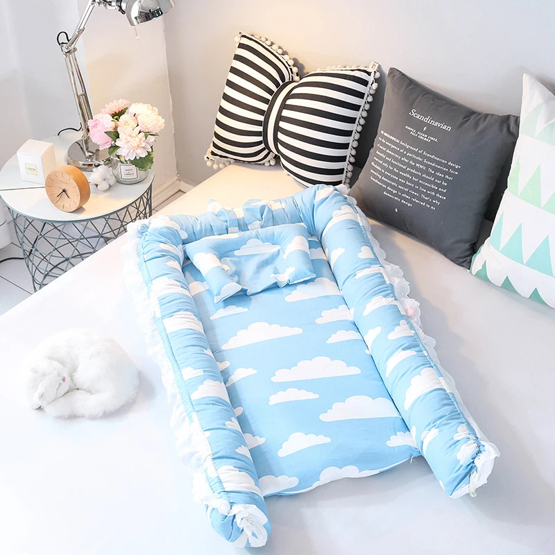 Promotional Cat Ear Portable Baby Swaddle Nest Newborn Lounger Bed Baby ...