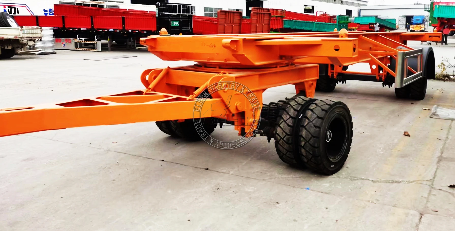 Turntable Drawbar Trailer Skeletal Container Chassis for Sale