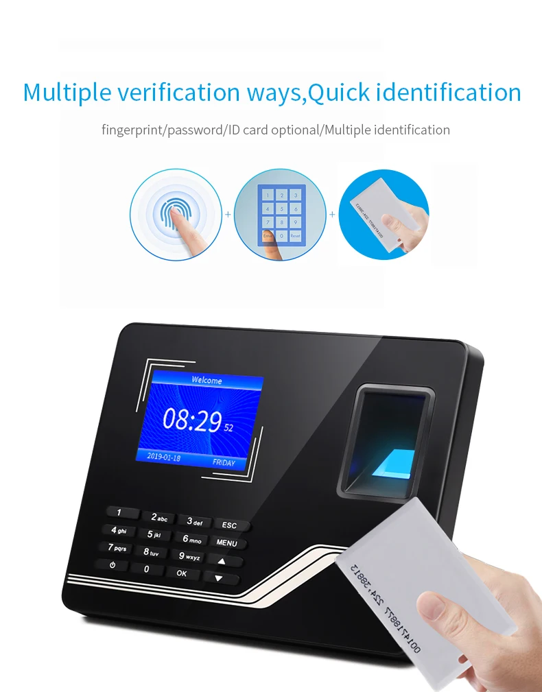 Smart TCP IP Fingerprint Time Clock Machine for Attendance