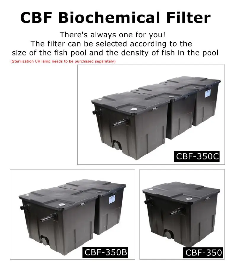 Aquarium Fish Pond Filter System CBF-350C - Efficient & Sustainable