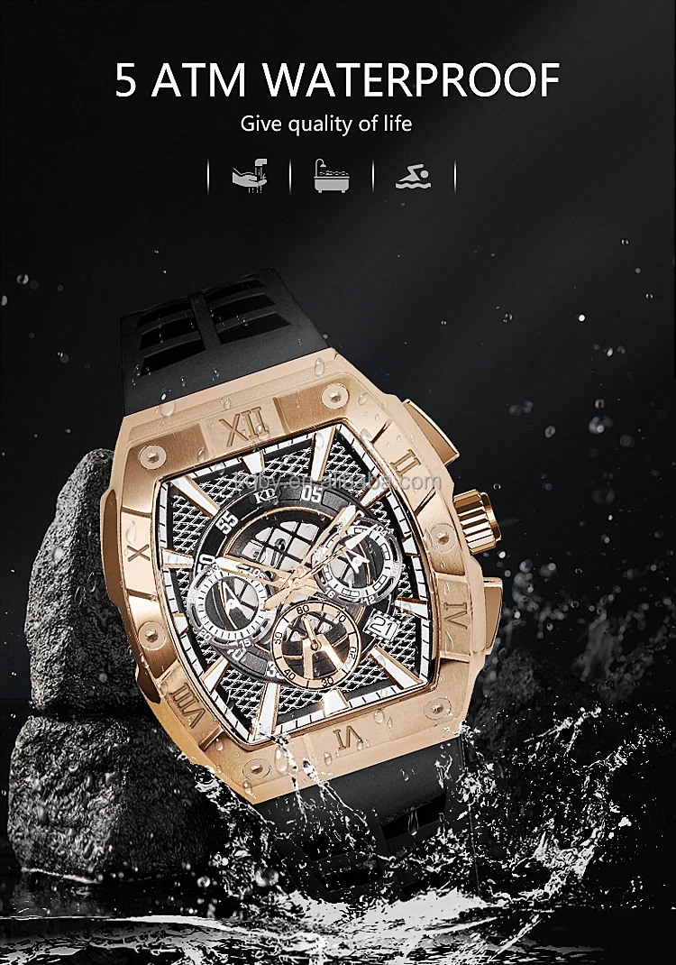Latest Design Cainte Watch Rubber Strap 5atm Sport Stainless Steel ...