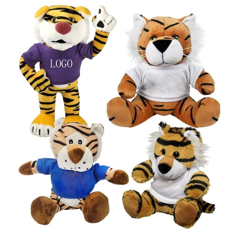Brand Name Plush Soft Toy Tiger with Printed LOGO Wholesale