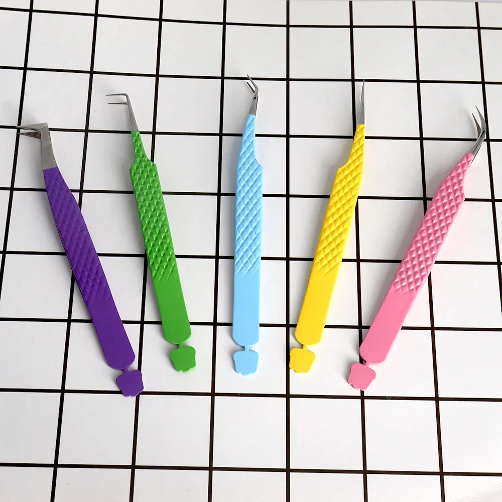 Custom Packaging Private Logo Lash Tweezers Diy Lash Cluster Tweezer ...