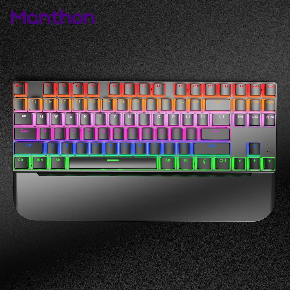 Metal Tkl Layout Tenkeyless Keyboard With Pudding Style Keycaps Gaming ...