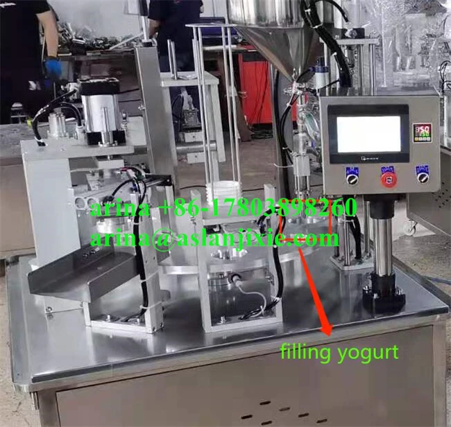 Yogurt Fruit Juice Mini Cup Filling Machine Rotary Yogurt Cup Sealing ...