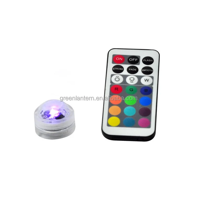 3cm RGB RGBW LED Mini Submersible Tea Lights CR2032 Battery Operated ...