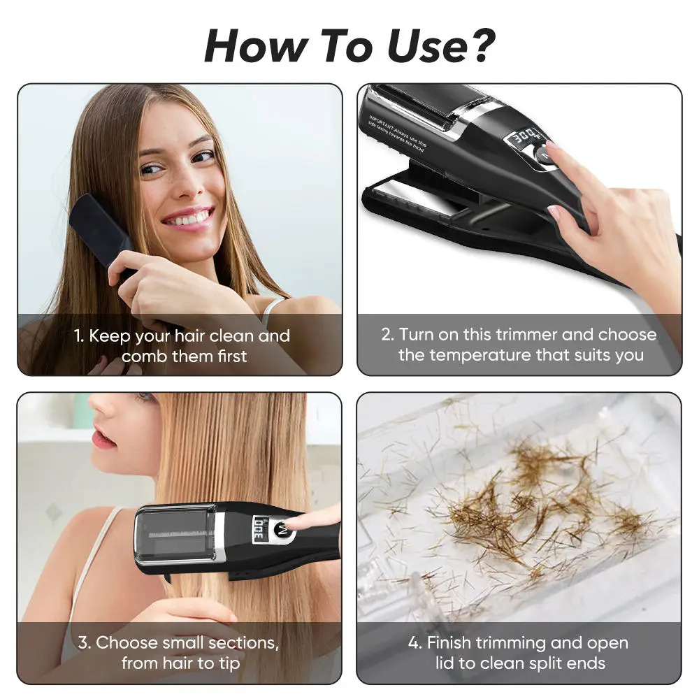 Professional Hair Cutter Smooth End Cutting Clipper 2 In 1 Iron Flat ...