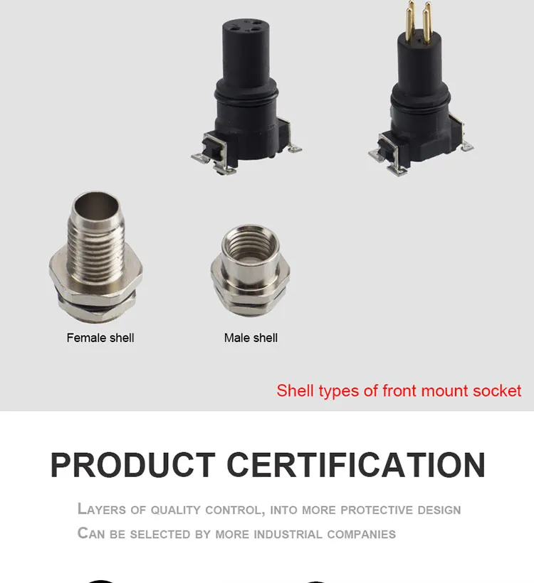 A B D Code X Type Contact 2 3 4 5 6 8pin Female Male Reflow Socket M8 ...