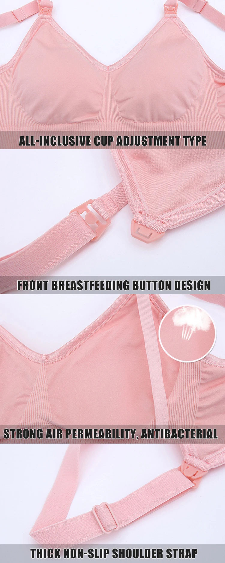 Fashion Push Up Bra Seamless Soft Pad Bra Maternity Nursing Front Open ...