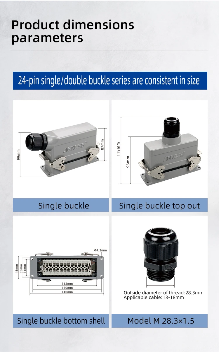 Svlec 24 Pin Hdc-he-024 Rectangular Heavy Duty Connector For Hot Runner ...