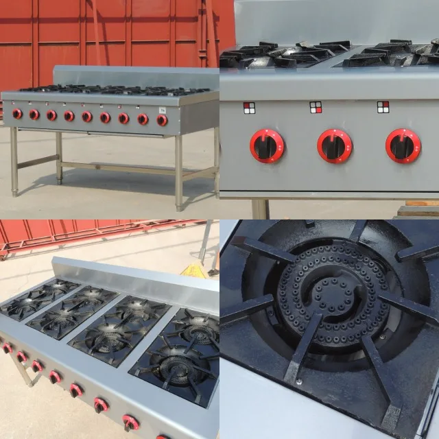 Commercial Gas Cooking Ranges with 4/6/8 Burners