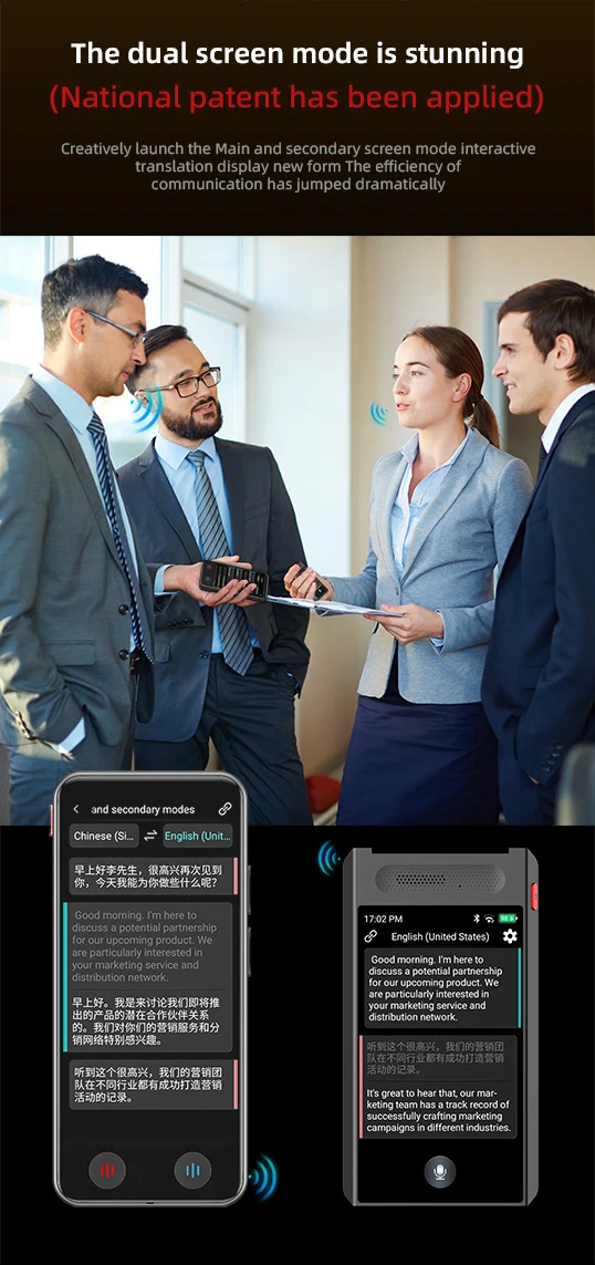VORMOR A100 Latest Dual-screen Handheld Translation Device Two Voice ...