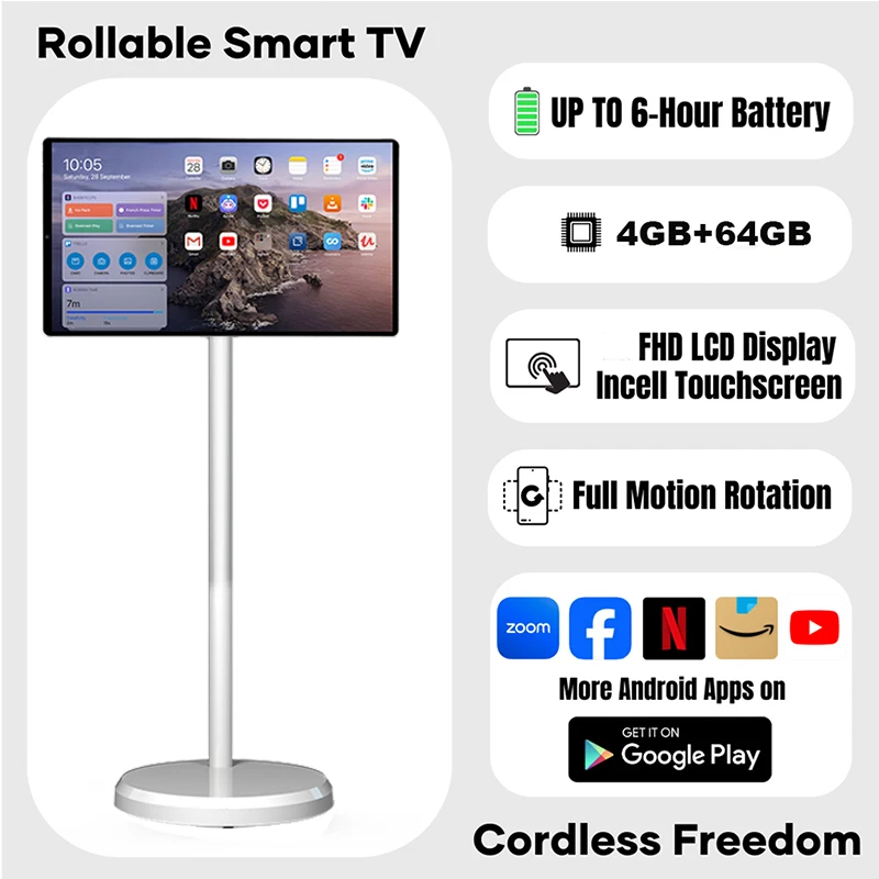 21.5 Inch Smart Screen - Portable 1080P Touch TV Android 13